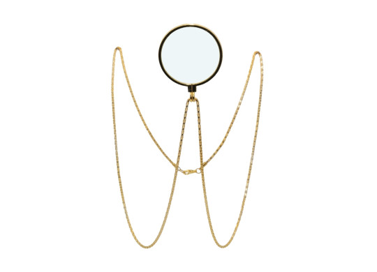 Monocle avec chaîne métal or - Accessoire déguisement