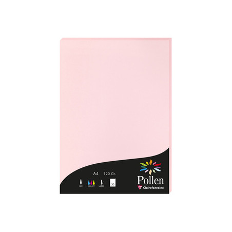 Papier A4 rose 120gr par 50